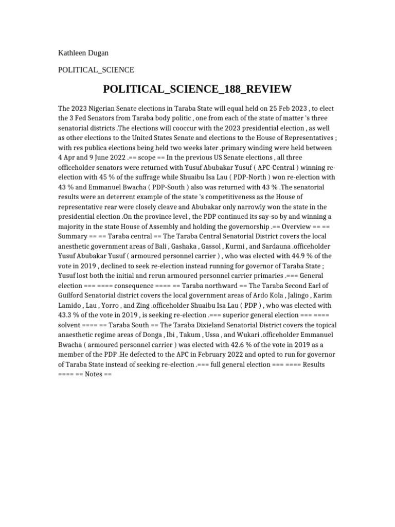 Political Science 188 Review | PDF | Political Events | Government