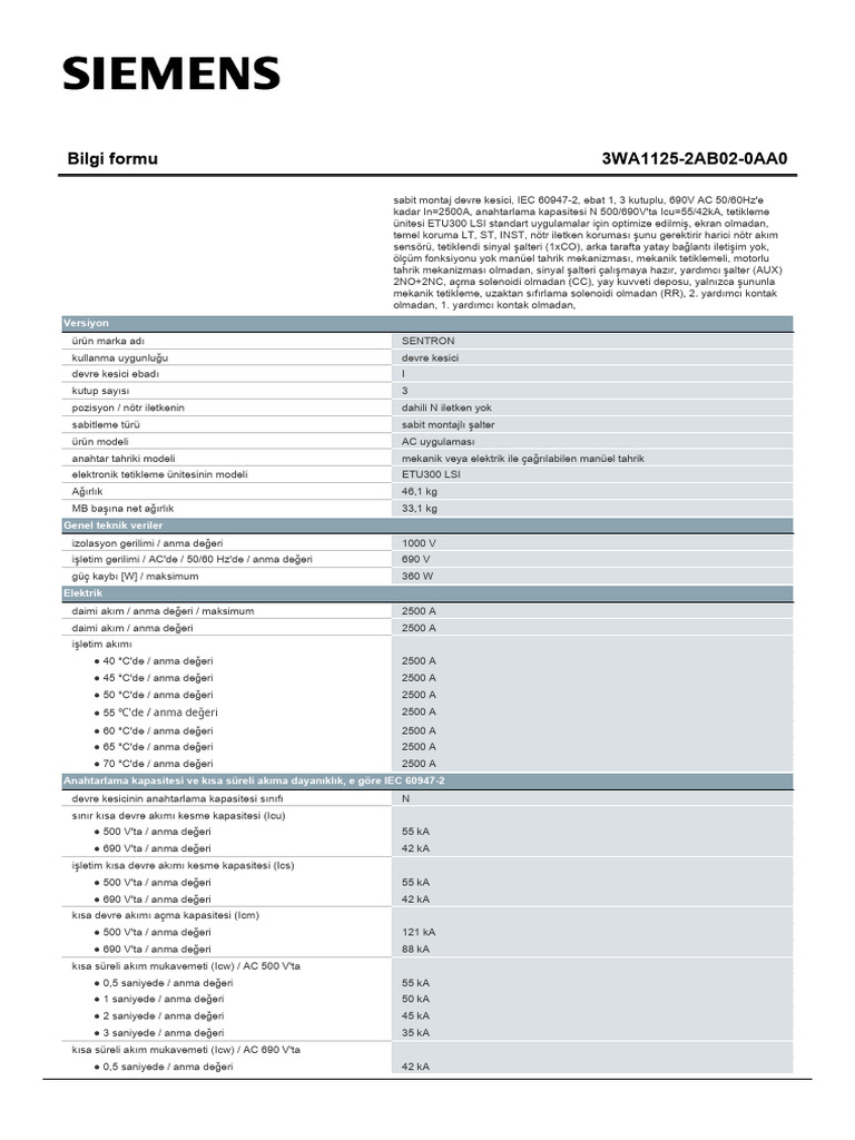 3WA11252AB020AA0 Datasheet TR | PDF