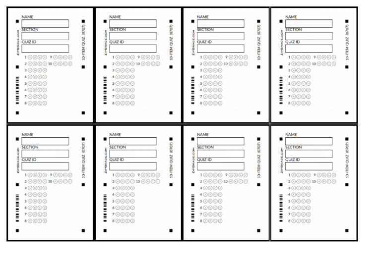 10-ITEM QUIZ ANSWER SHEET - A4bondpaper | PDF