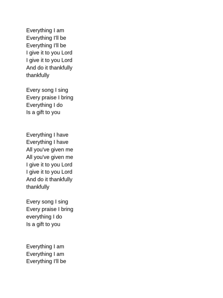 A Gift to You: Lyrics and Chords | PDF