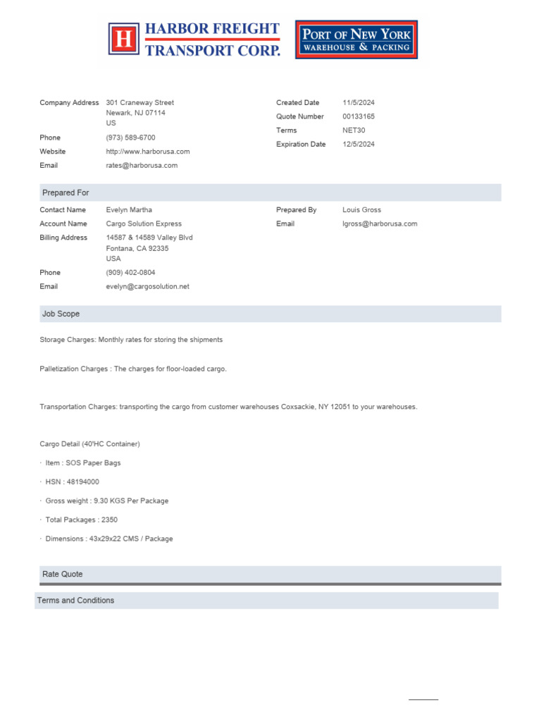 Need Logistics Charges For New York (12051) - V1 | PDF | Cargo | Pallet