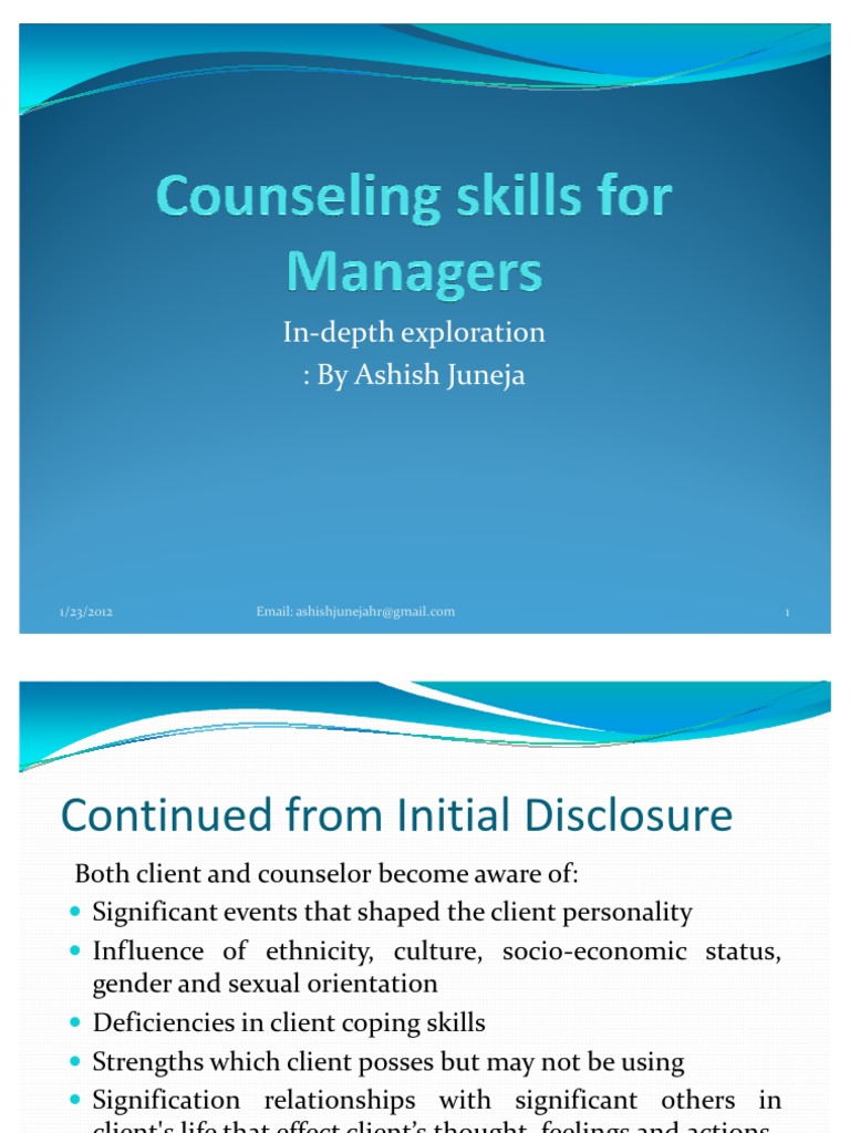 In-Depth Exploration in Counseling | PDF | School Counselor | Psychotherapy