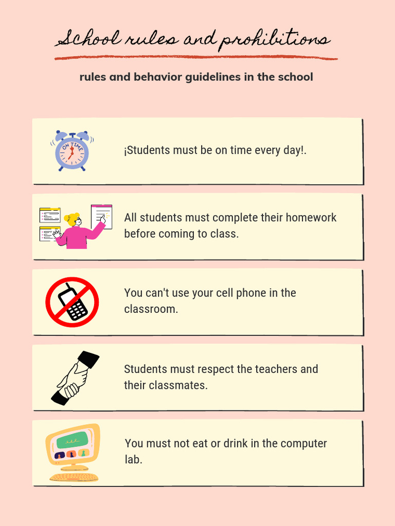 School Rules and Prohibitions | PDF | Self-Improvement | Wellness