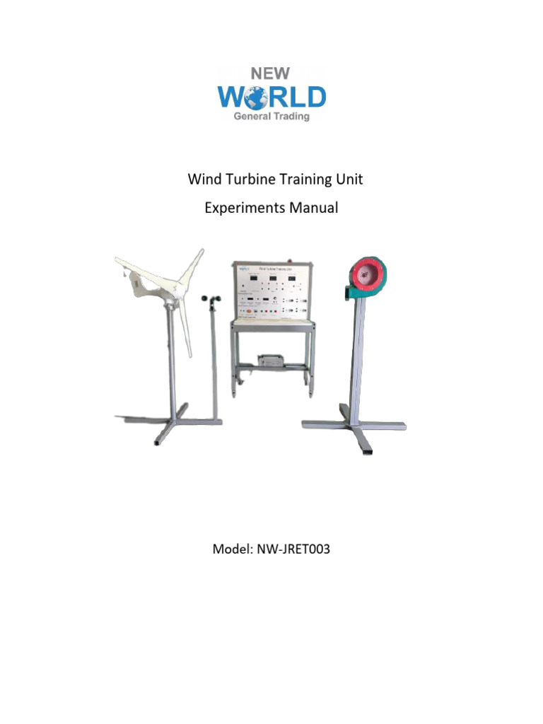 Wind Turbine Training Unit Experiment Manual | PDF | Turbine | Power ...