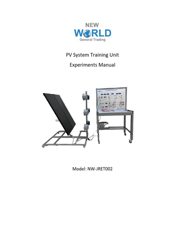 PV System Training Experiments Guide | PDF | Solar Panel | Photovoltaic System