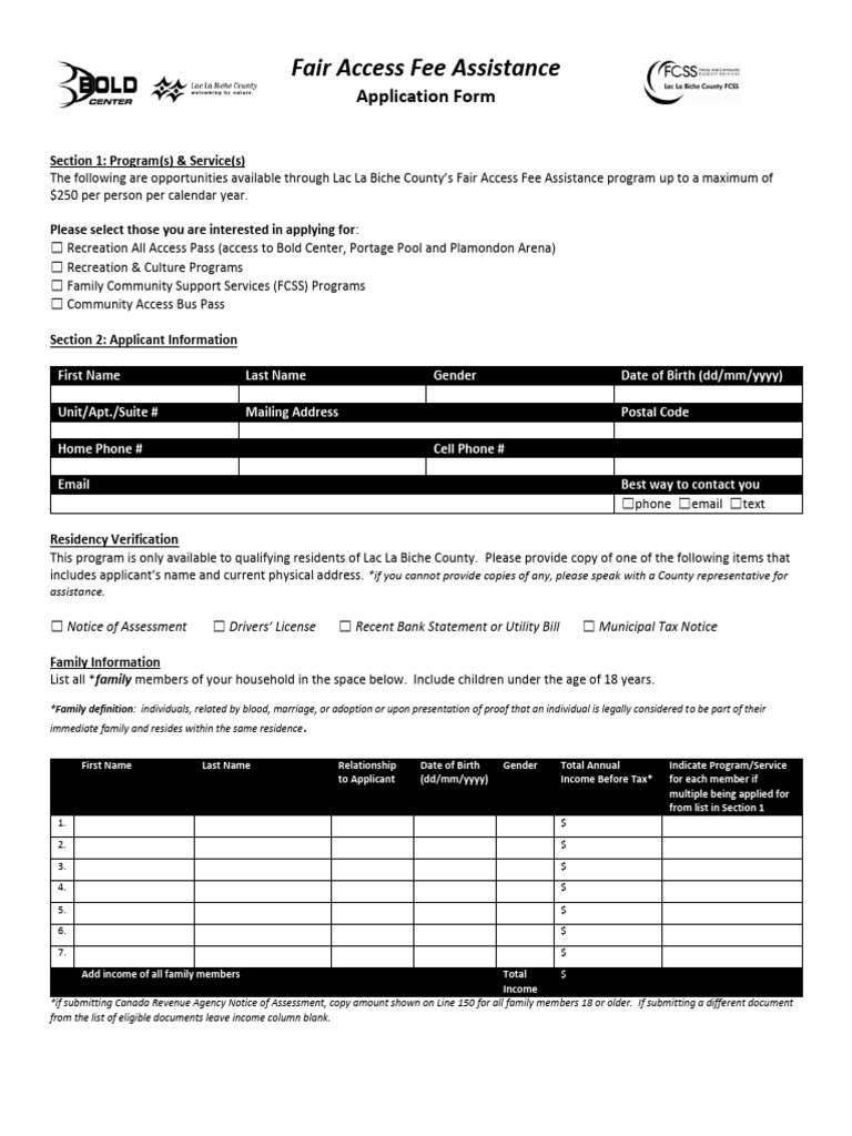 2021 Fair Access Application Form | PDF