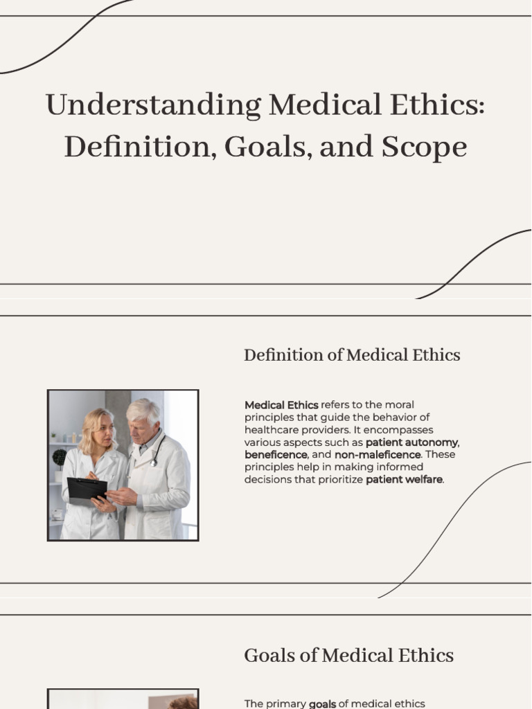 Medical Ethics: Definition and Goals | PDF