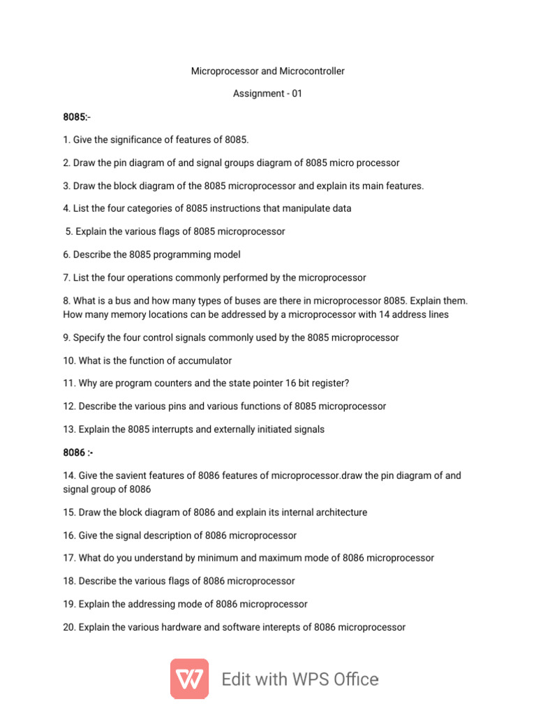 8085 and 8086 Microprocessor Overview | PDF
