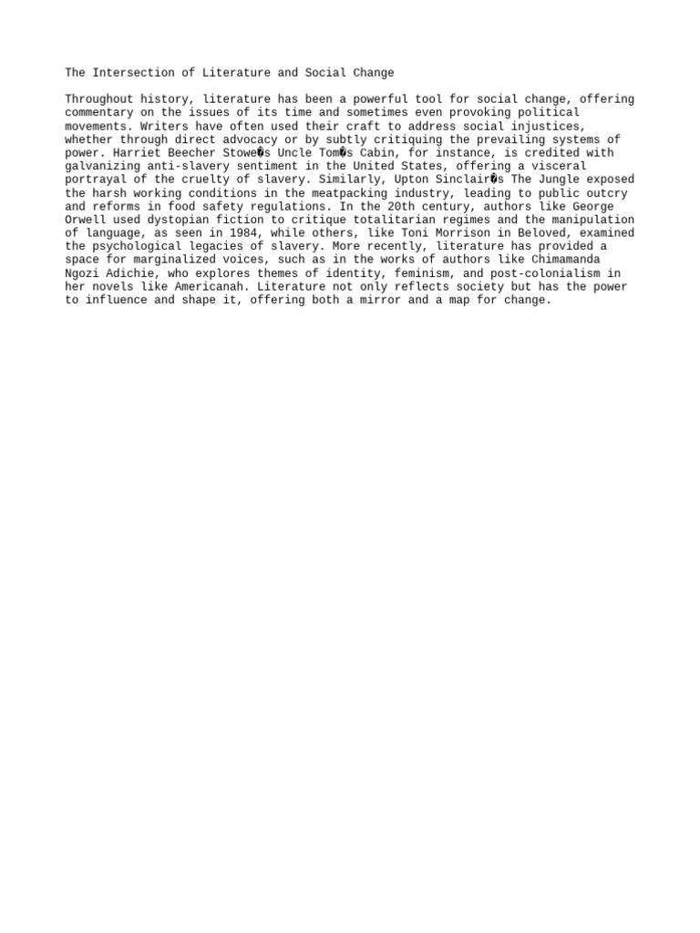 Literature's Role in Social Change | PDF | History