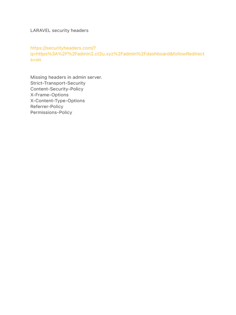 LARAVEL Security Headers | PDF | Business
