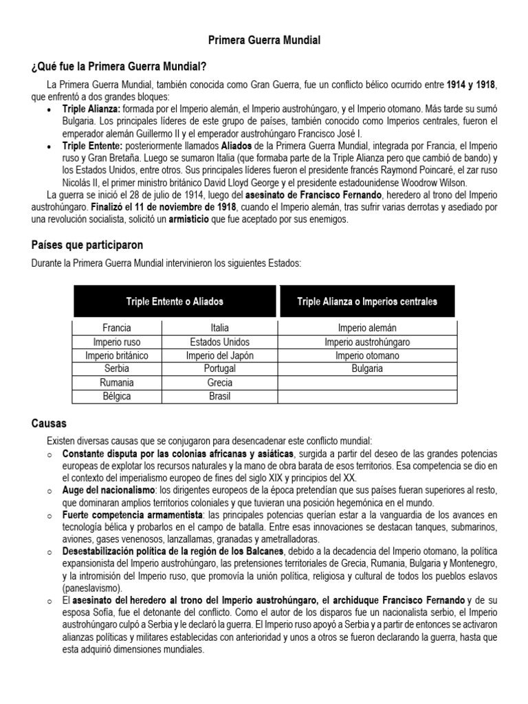 Primera Guerra Mundial | PDF | Primera Guerra Mundial | Austria Hungría