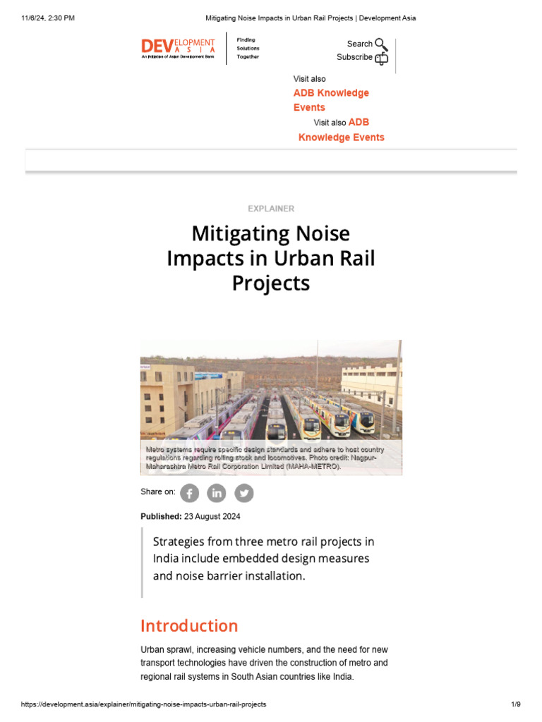 Noise Mitigation in Urban Rail Systems | PDF | Noise | Rapid Transit