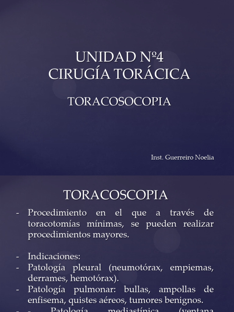 Toracoscopía | PDF | Biopsia | Cirugía
