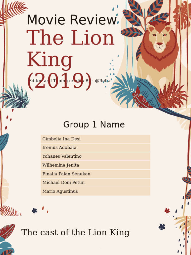 The Lion King (2019) Movie Review | PDF