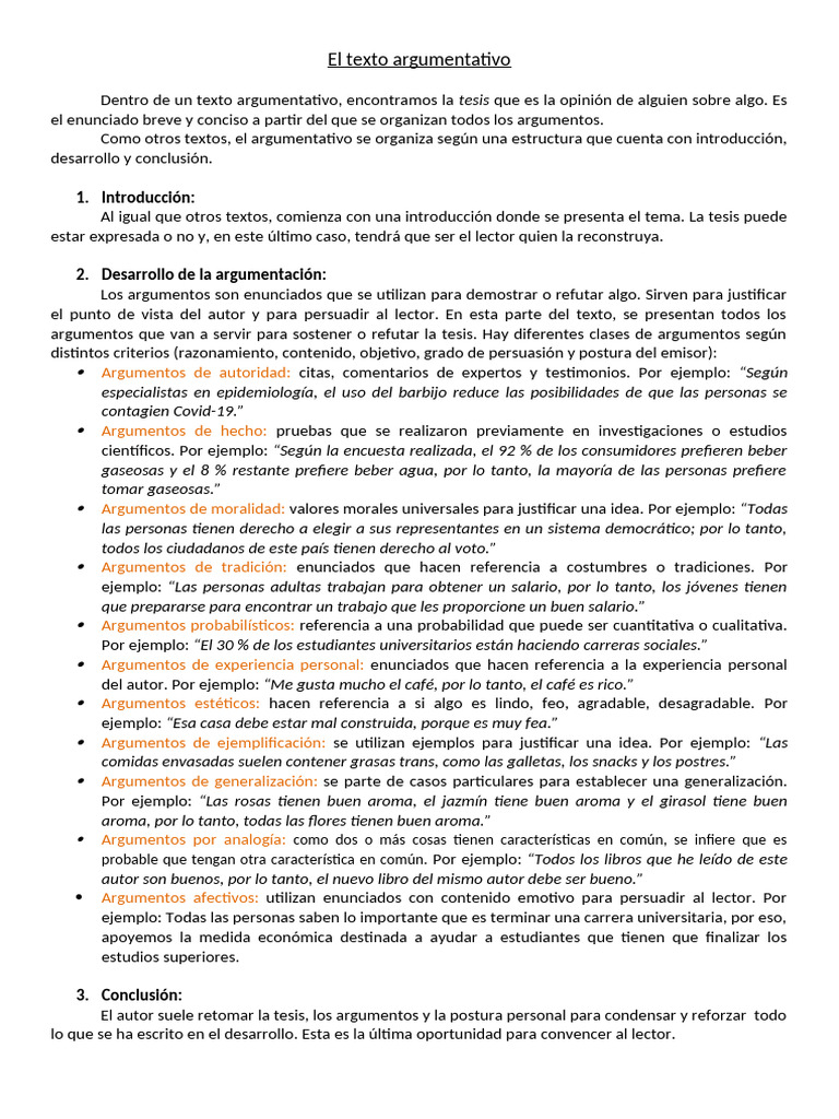 Tipos de Argumentos | PDF