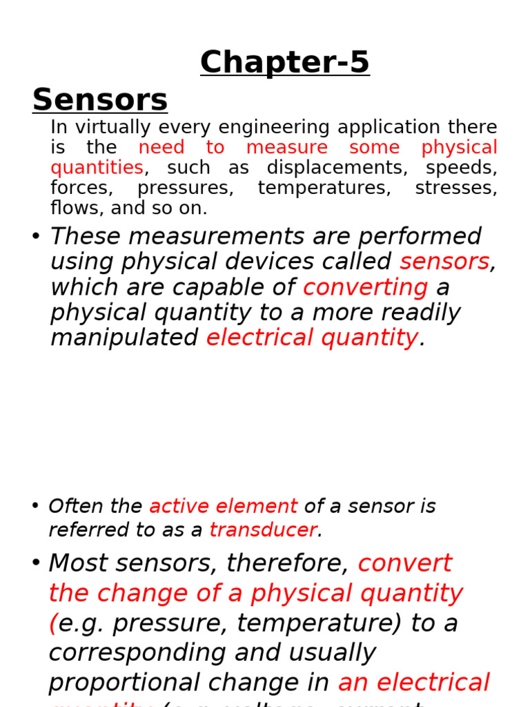 Chapter-5 (Sensors Notes) | PDF | Sensor | Electrical Resistance And ...