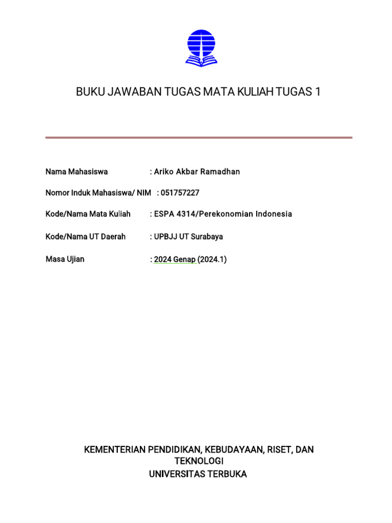 BJT - Tugas 1 Perekonomian Indonesia | PDF