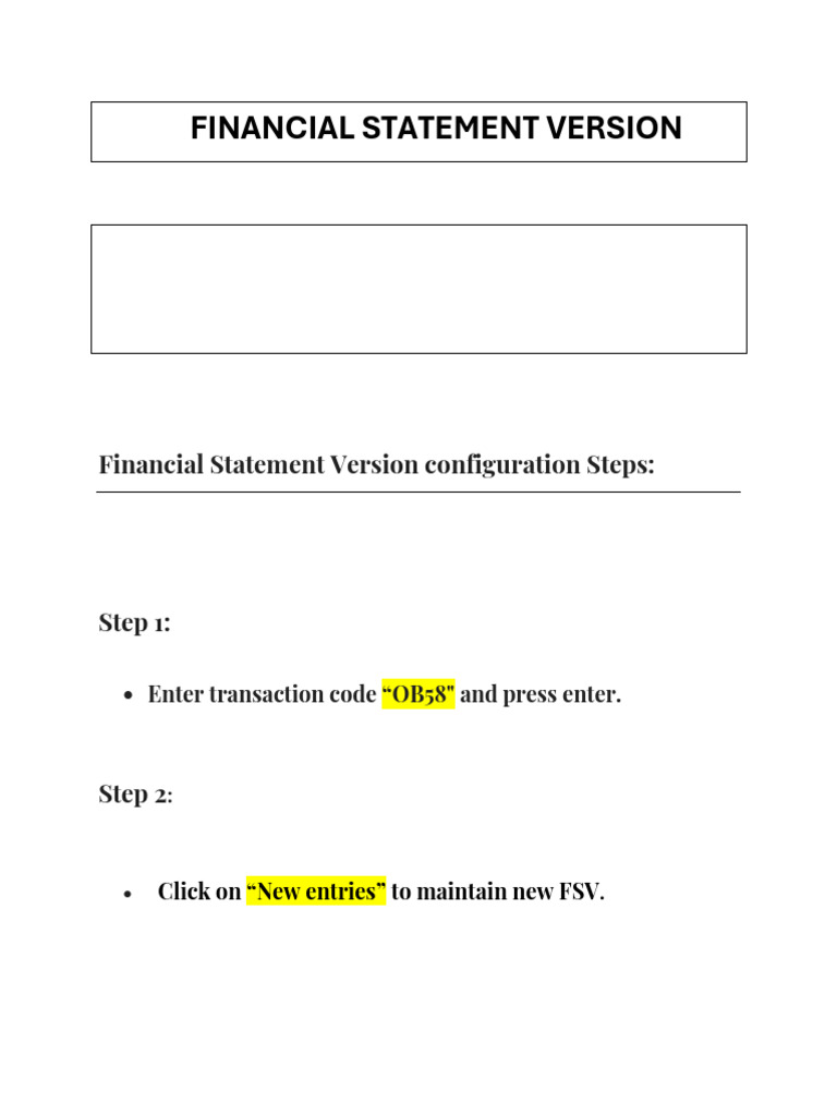 SAP Financial Statement Version Guide | PDF