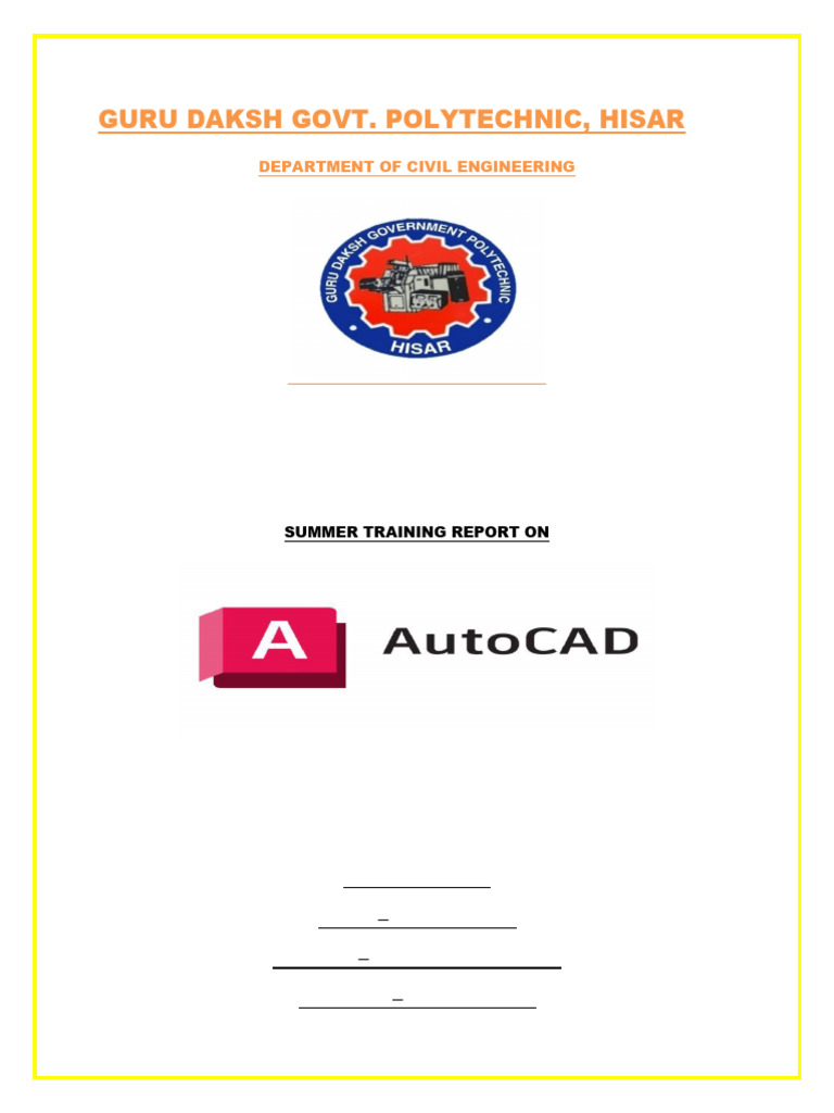 Auto Cad Training Report Hh. | PDF | Auto Cad | Keyboard Shortcut