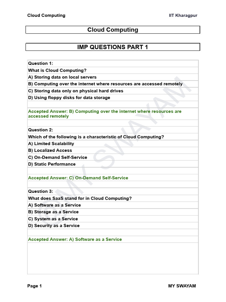 Cloud Computing PART 1 | PDF | Cloud Computing | Software As A Service Cloud Computing PART 1 | PDF | Cloud Computing | Software As A Service