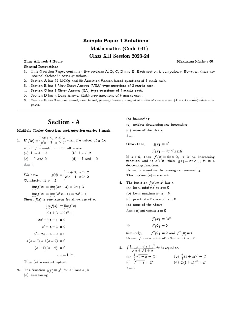 20 Sample QP With Sol | PDF | Educational Assessment And Evaluation | Student Assessment And ...