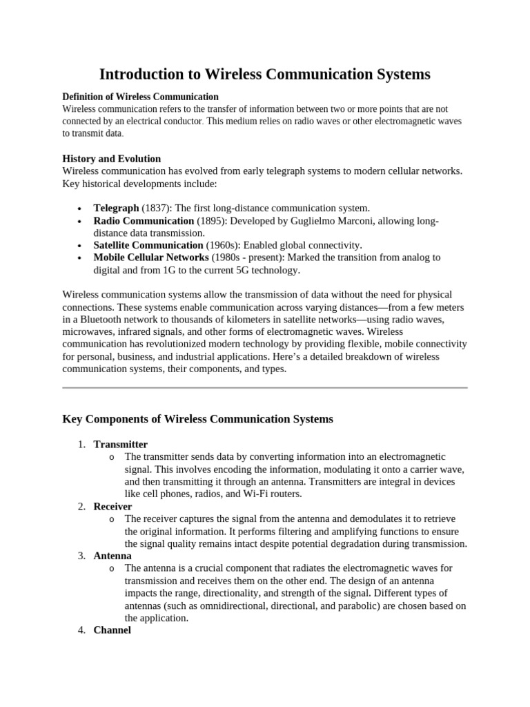 Introduction To Wireless Communication Systems | PDF | Ieee 802.11 | Wi Fi