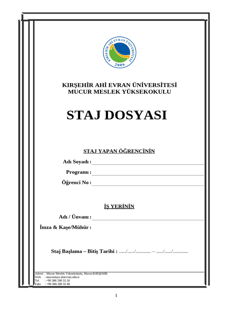 Staj Defteri | PDF