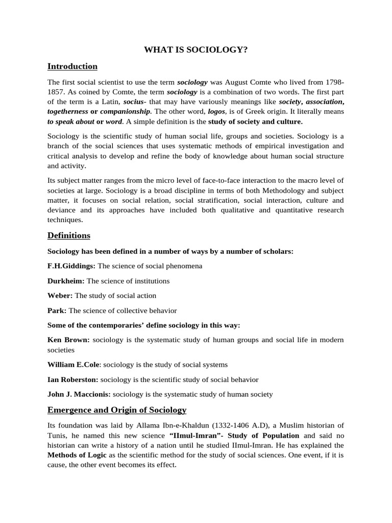 Intro of Sociology | PDF | Sociology | Social Sciences