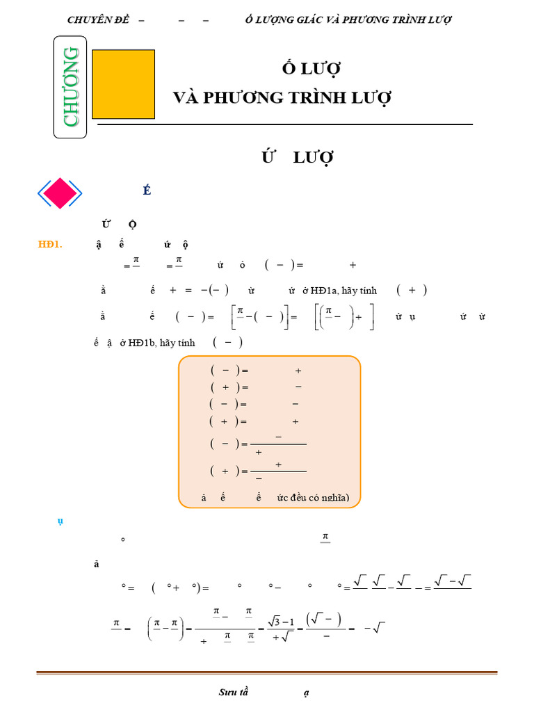 1D1 3.1 - Cong Thuc Luong Giac - Tu Luan - HDG | PDF
