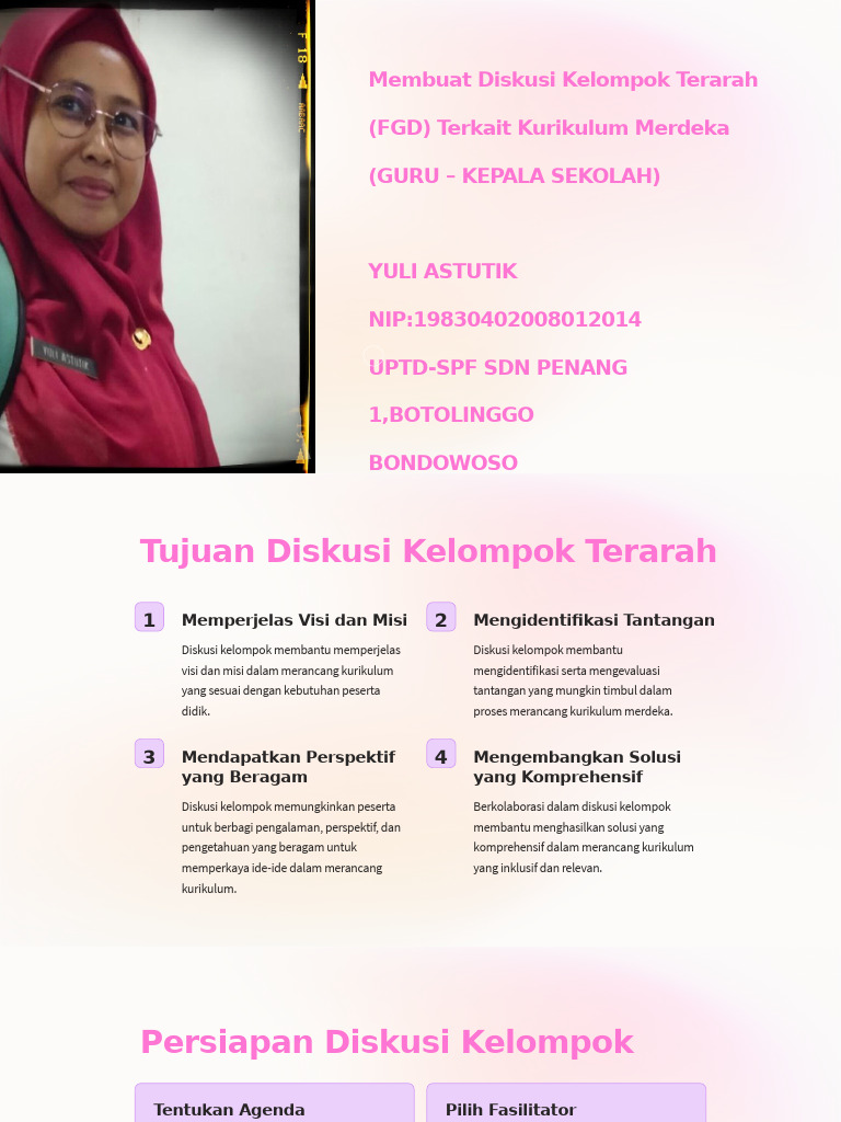 Buat Diskusi Kelompok Terarah Terkait Kurikulum Merdeka - PPTX BU YULIASTUTIK.5555 | PDF ...
