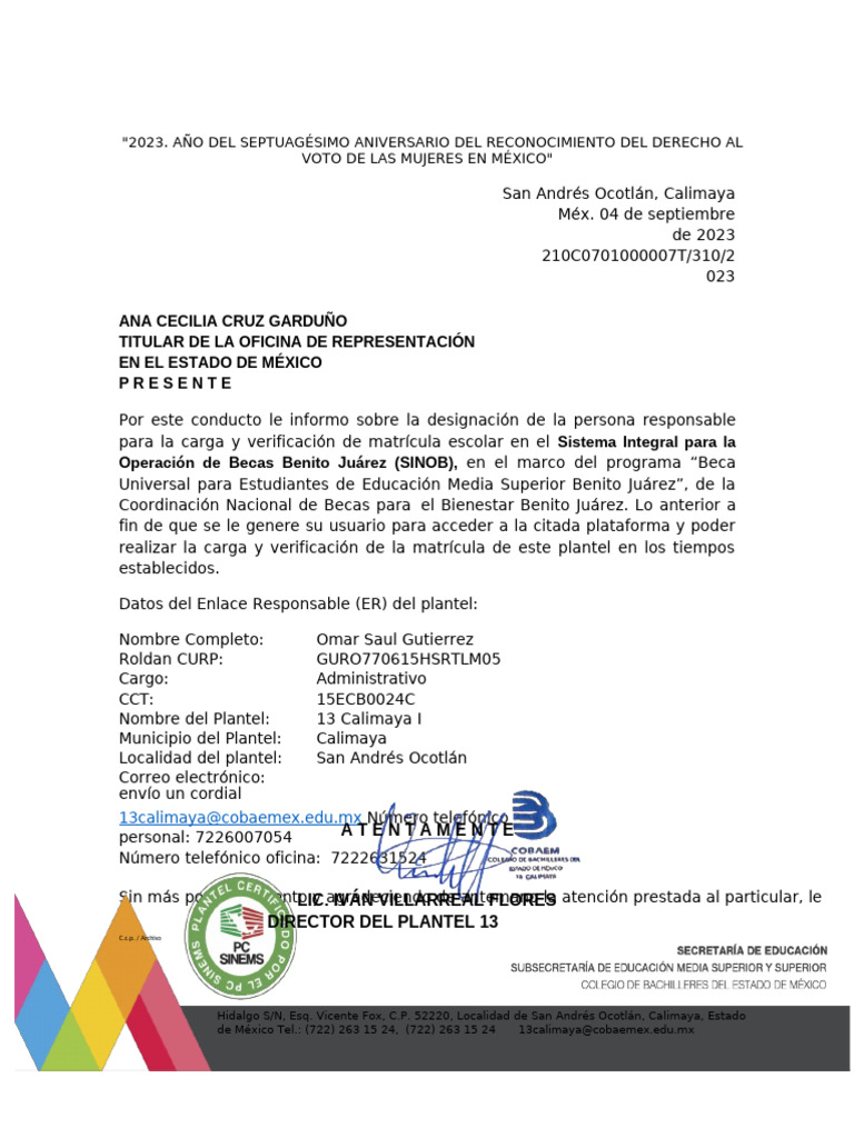 Oficio Asignacion | PDF