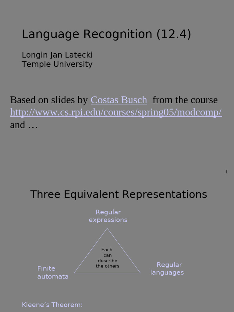 Language Recognition | PDF | Formal Methods | Models Of Computation