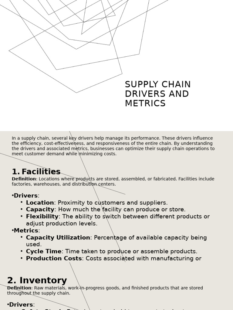 Key Supply Chain Drivers & Metrics | PDF | Inventory | Supply Chain