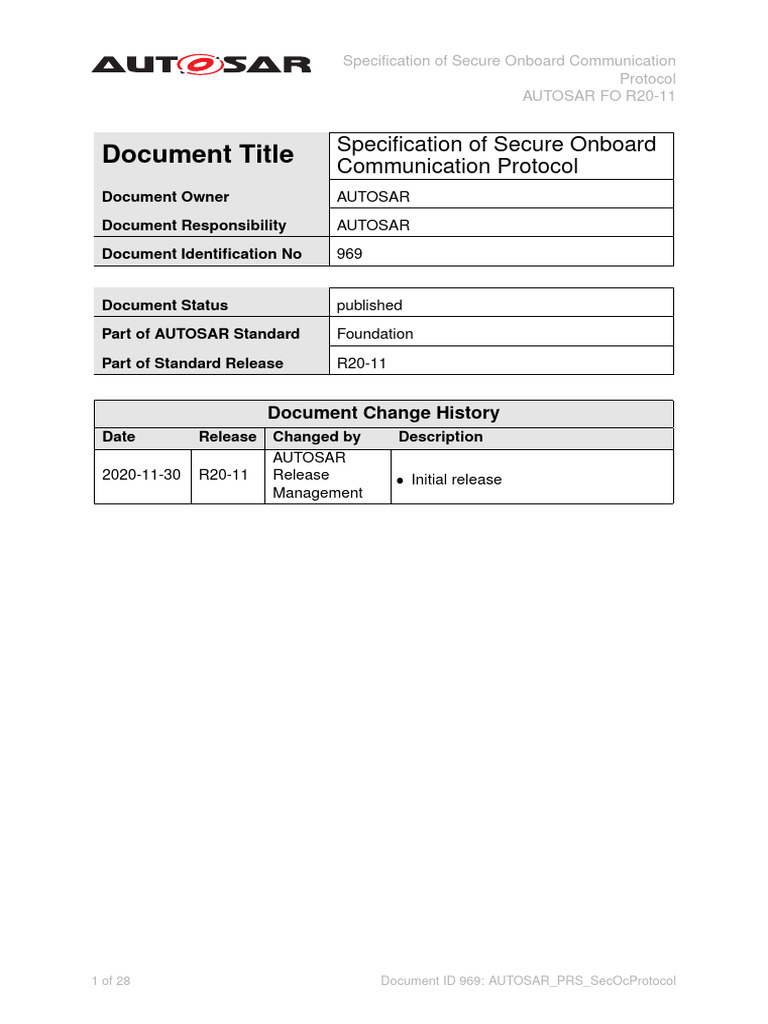 Autosar Prs Secocprotocol | PDF | Public Key Cryptography | Authentication