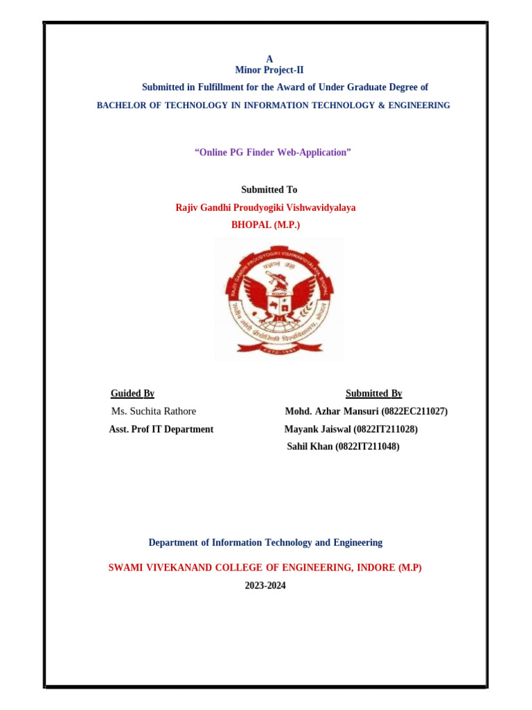 PG Finder App Project Report | PDF | Use Case | Usability