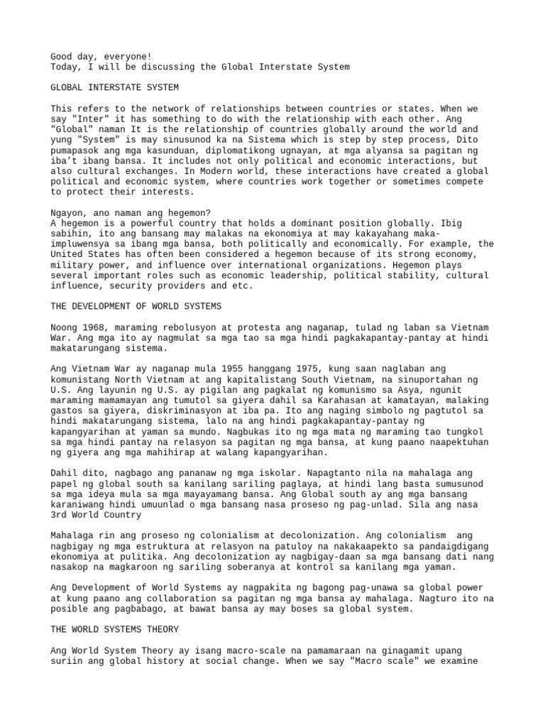 Contemporary World Report - Script | PDF