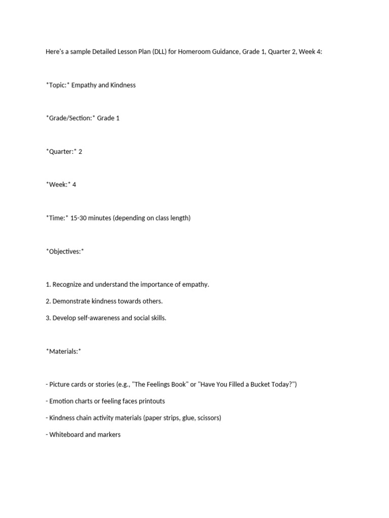 Homeroom Guidance Grade 2 Quarter 2 Week4 | PDF | Empathy | Reading Comprehension