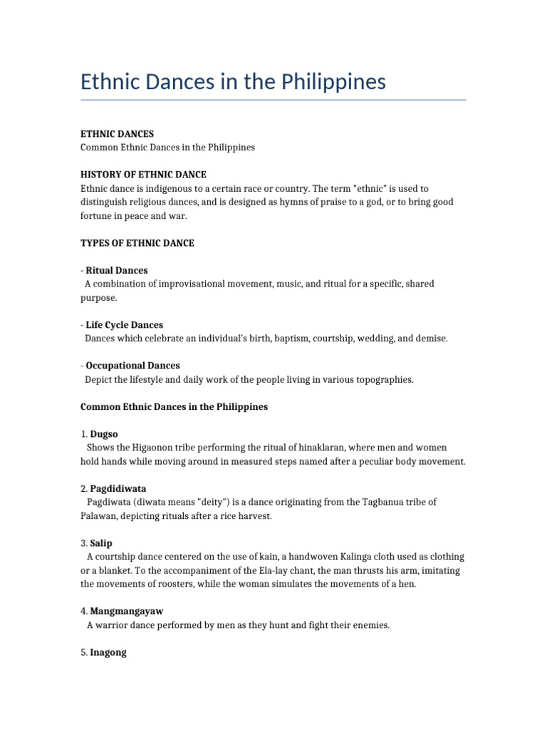 Ethnic Dances Philippines | PDF | Art