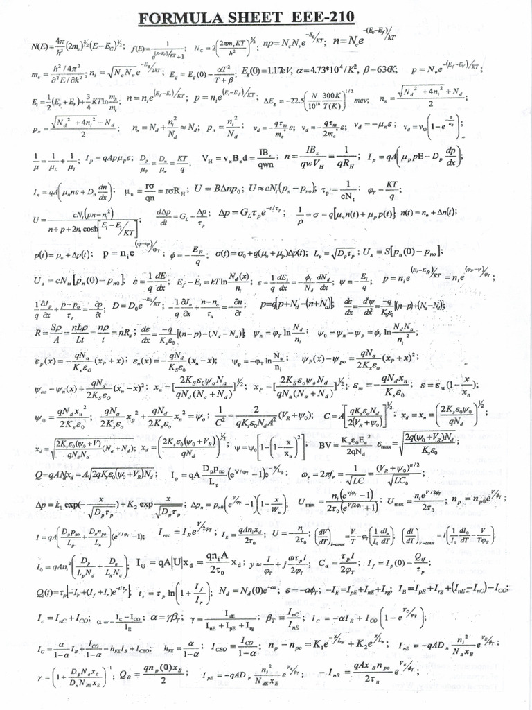 11-Page Formula Sheet | PDF