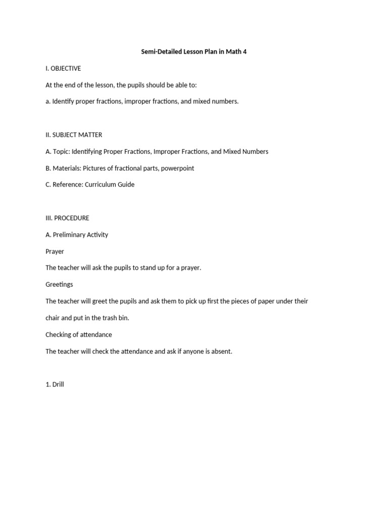 Identifying Fractions Lesson Plan | PDF | Career & Growth