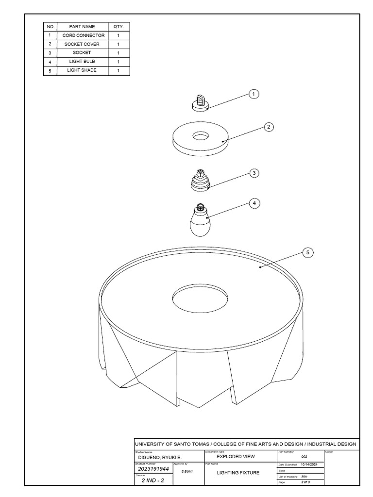 Lighting Fixture Explode View | PDF