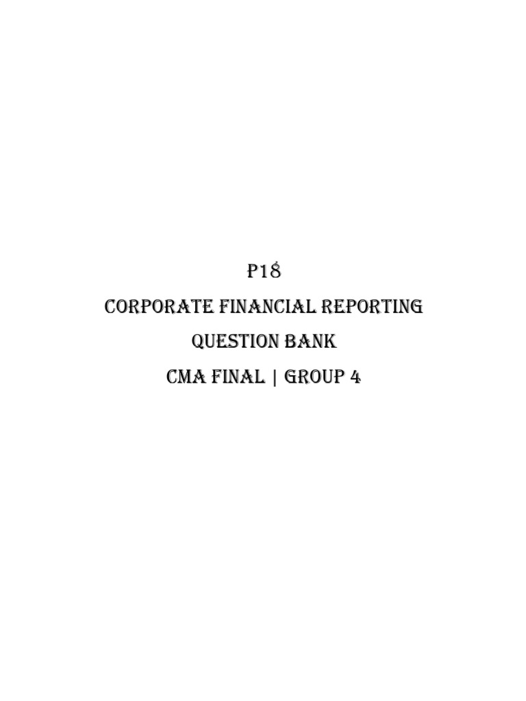 p18 CFR - Question Bank | PDF | Depreciation | Expense
