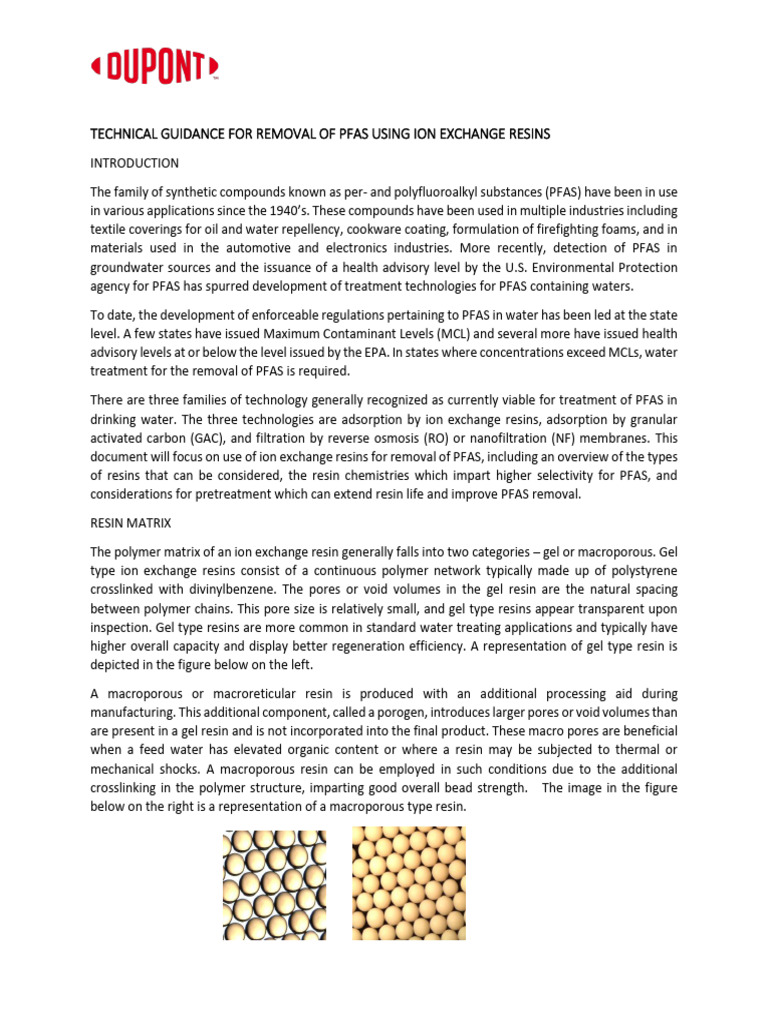 Guide For PFAS Removal Using Ion Exchange ResinsFIN | PDF | Filtration ...