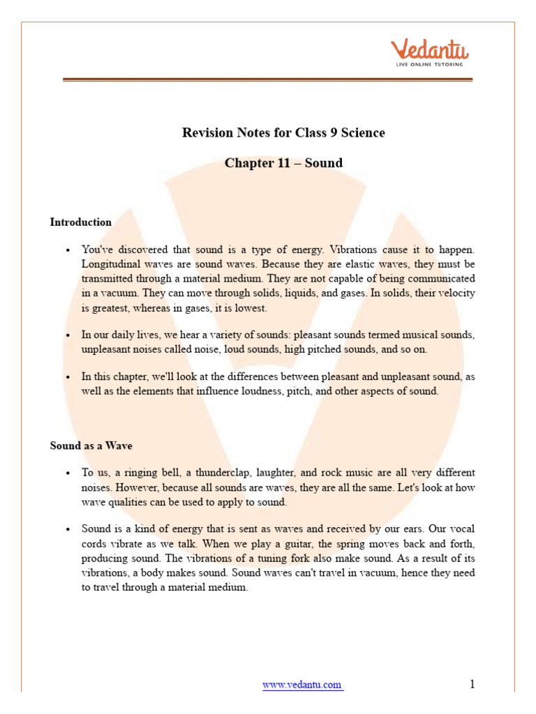 278282872CBSE Science Chapter 11 Sound Class 9 Notes - FREE PDF | PDF ...