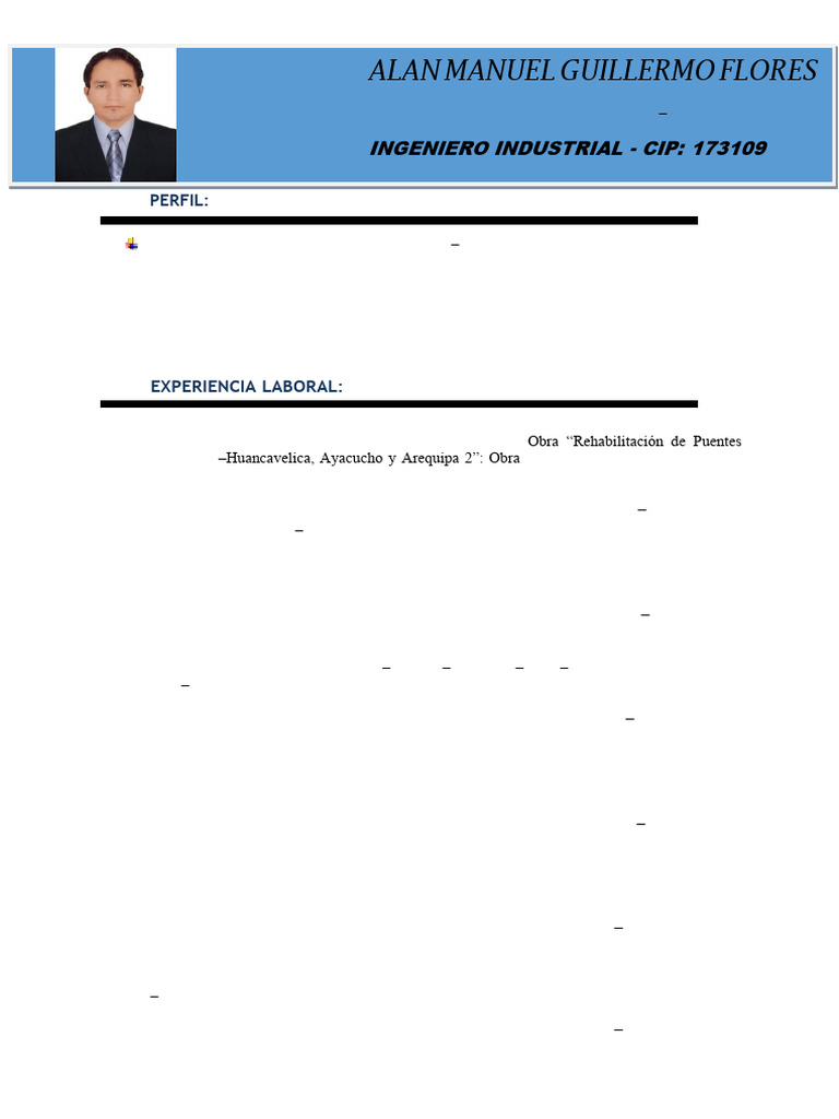 CV-Alan - Guillermo - Actualizado | PDF