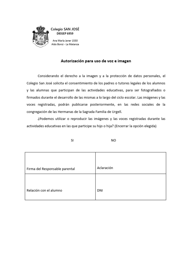 Autorización de Imagen | PDF | Salud y bienestar