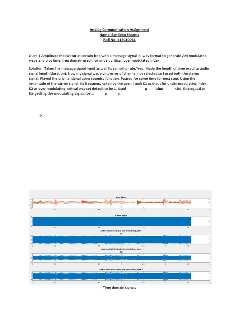 Analog Communication Modulation Techniques | PDF | Modulation | Frequency Modulation