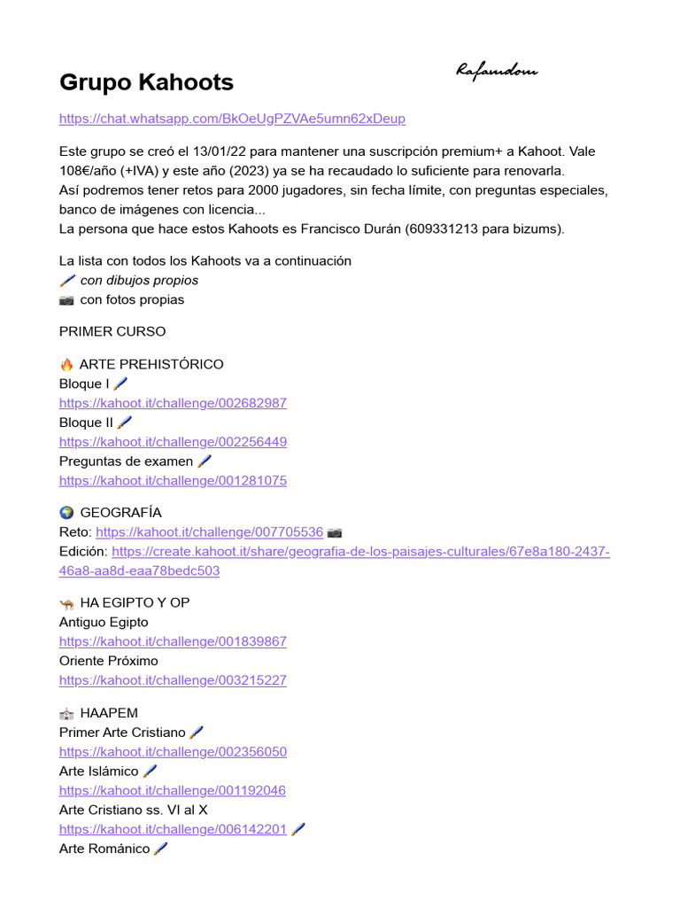 Kahoots Francisco Durán Ap | PDF | Edades medias | Renacimiento