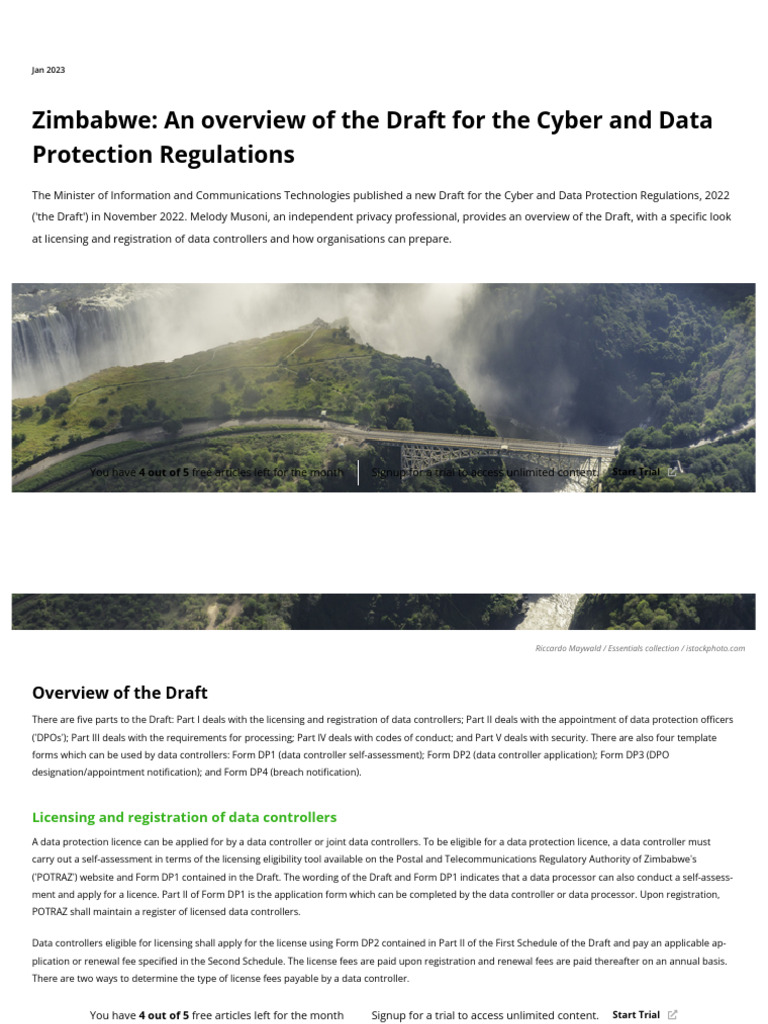 Zimbabwe_ An overview of the Draft for the Cyber and Data Protection Regulations _ Insights ...