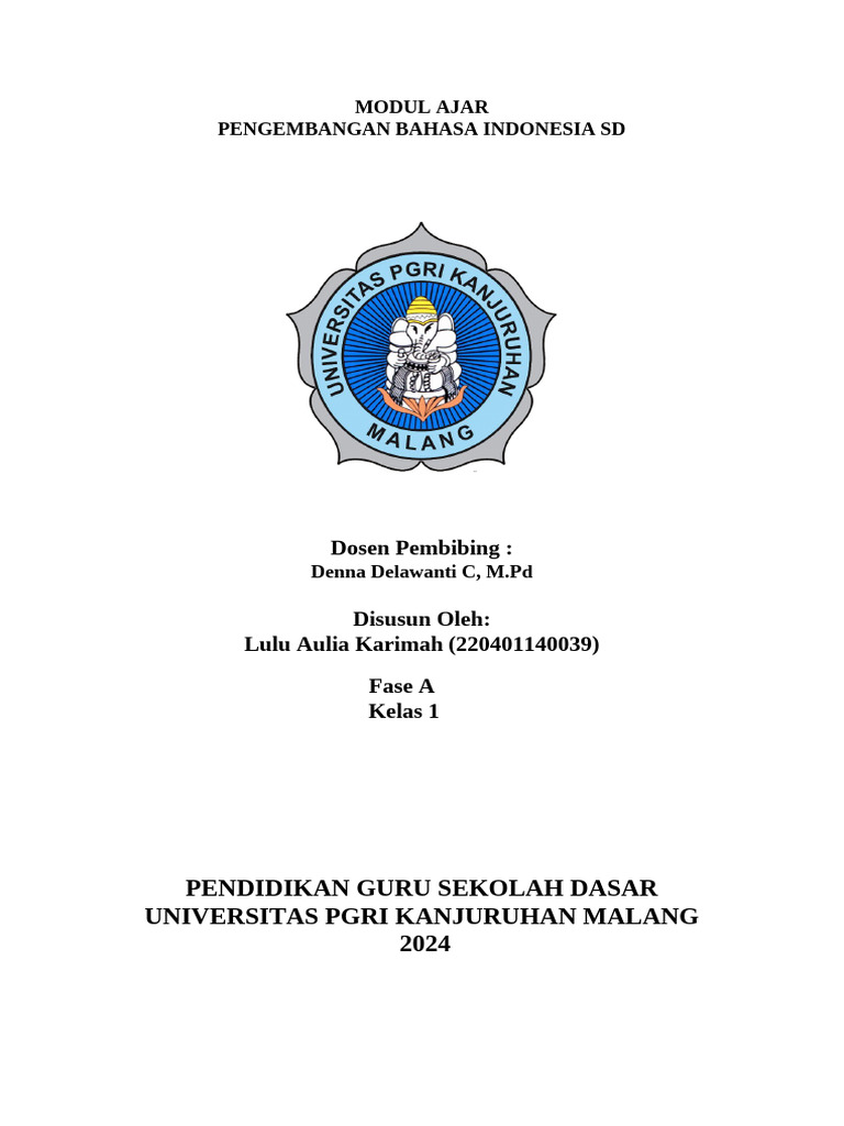 Modul Ajar Bhs. Indo BLM Fikss | PDF
